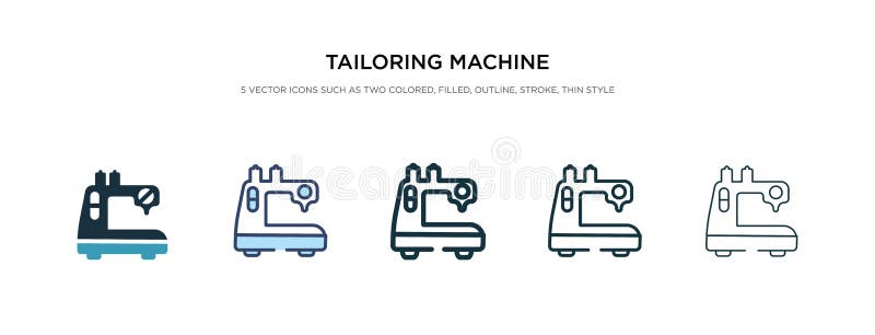 Tailoring Machine Icon in Different Style Vector Illustration. Two ...