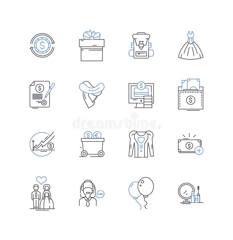 Tailoring Line Icons Collection. Bespoke, Fitting, Alterations, Sewing ...