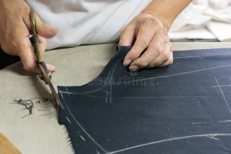 Tailoring, Patterning by Hand Stock Image - Image of material, measure ...