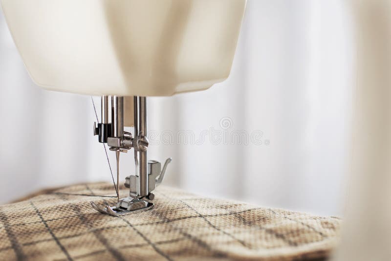 Tailoring Process - Sewing Machine with Needle, Thread and Fabric. Item ...