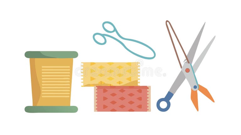 Tailoring Scissors and Thread Spools Vector, Vector Design Generative ...