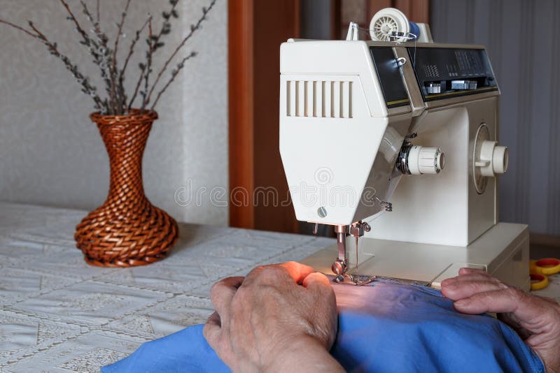 Tailoring on the Sewing Machine Stock Image - Image of clothes ...