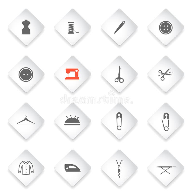 Tailoring simply icons stock vector. Illustration of fabric - 66724503