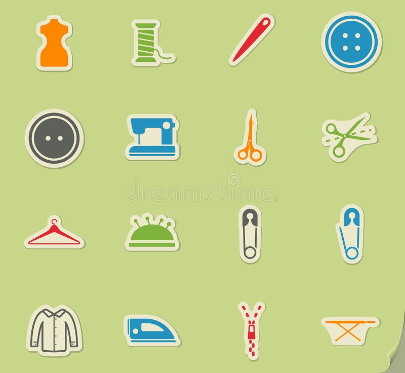 Tailoring simply icons stock illustration. Illustration of dressmaking ...