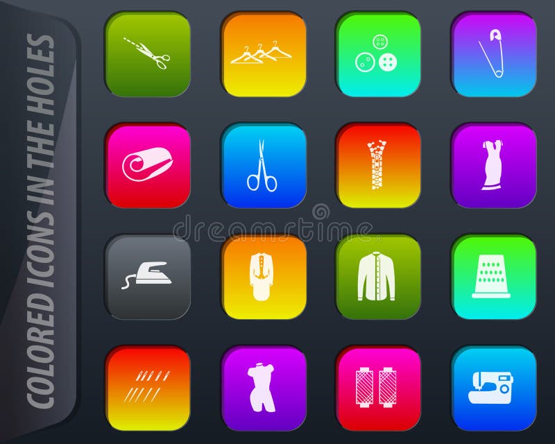 Tailoring vector icons stock vector. Illustration of designer - 134368056