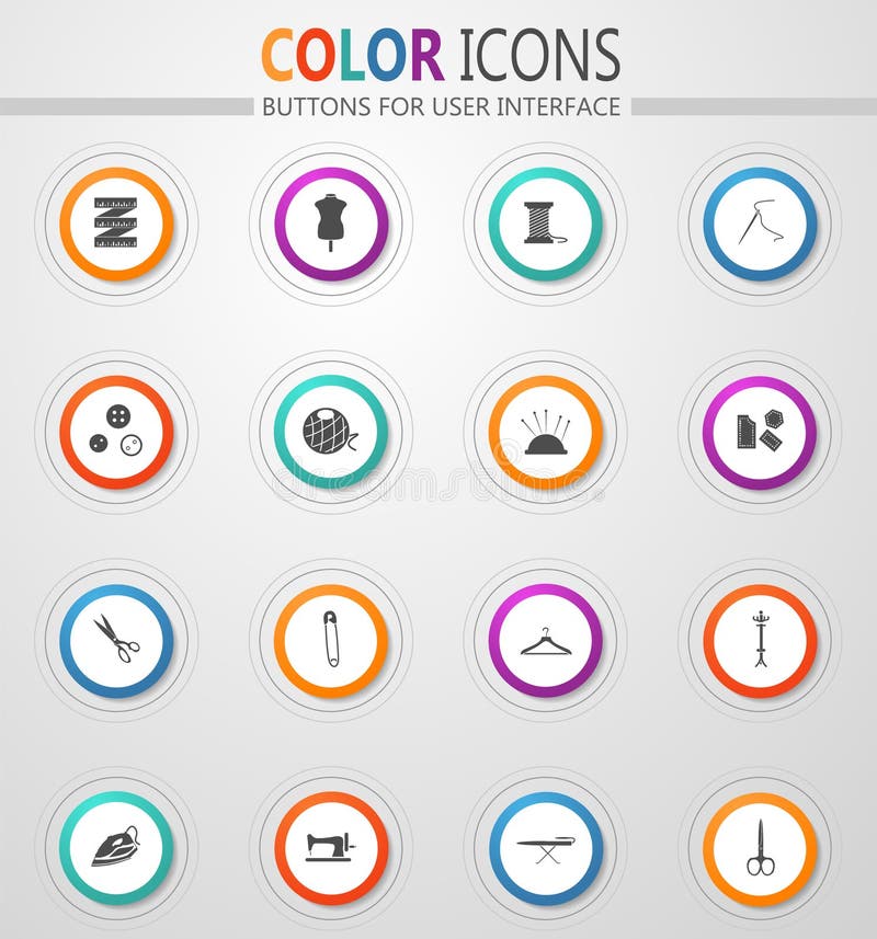Tailoring vector icons stock illustration. Illustration of fashion ...