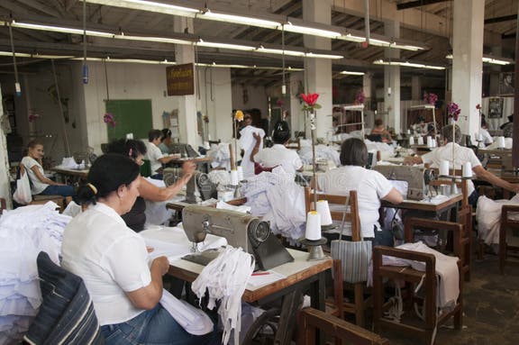 Tailoring workshop in Cuba editorial stock photo. Image of people - 29968468