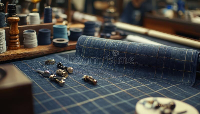 Tailoring Workshop with Fabric and Sewing Tools in Craftsmanship ...