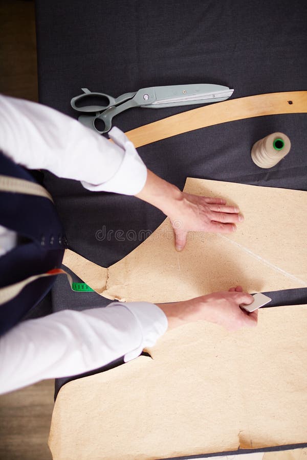 Tailors Workstation in Atelier Stock Image - Image of clothing, apparel ...