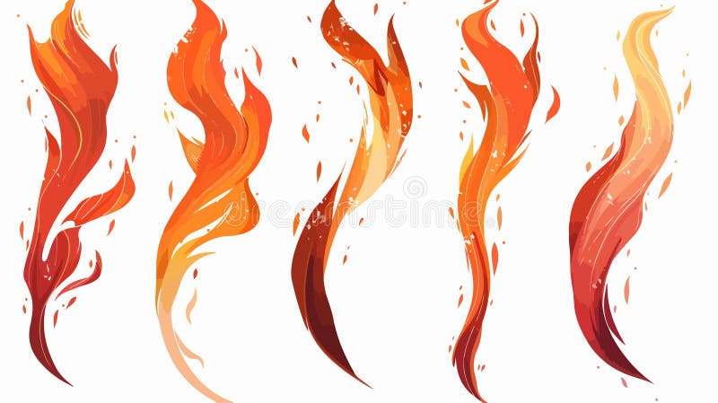 Vibrant Bright Flame Tails with Sparkles Vector Illustration Stock ...
