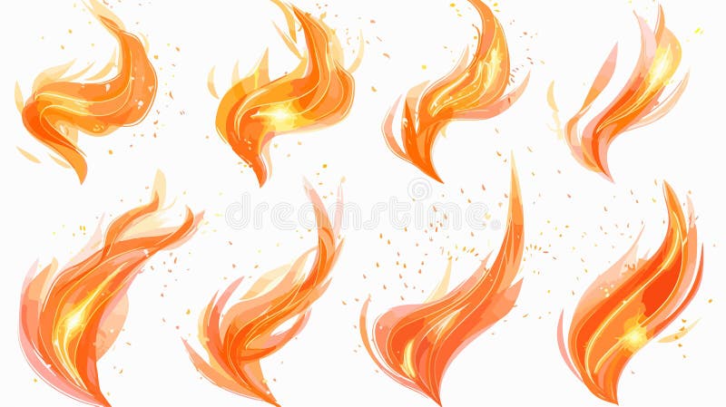 Vibrant Bright Flame Tails with Sparkles Vector Illustration Stock ...
