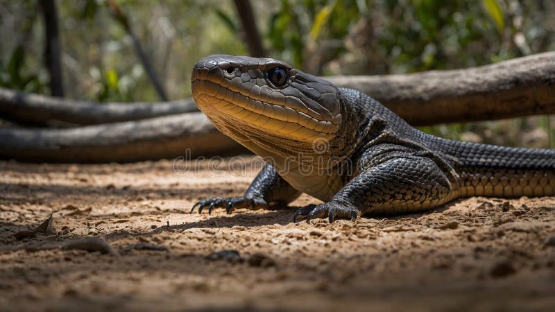 Taipan in Defensive Pose Close-up with Observer Maintaining Safe ...