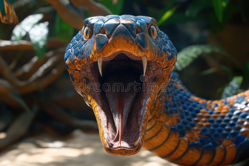 A Taipan Snake in a Jungle, Detailed and Fierce, Natural Setting Stock ...