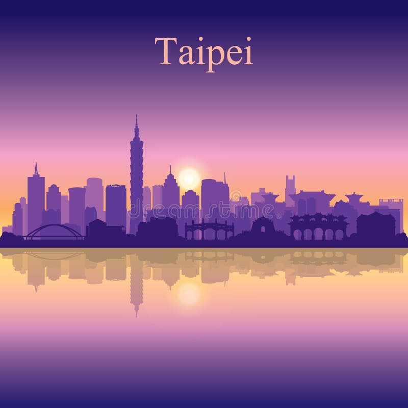Taipei City Skyline Horizontal Banner. Stock Illustration ...