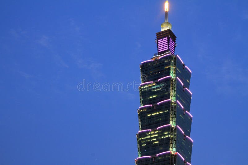 Taipei 101, High Rise Building in Taiwan Night Scene Stock Photo ...