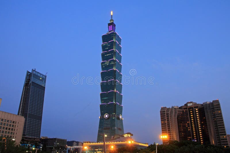 Taipei 101, High Rise Building in Taiwan Night Scene Editorial Stock ...