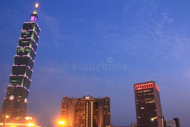Taipei 101, High Rise Building in Taiwan Night Scene Editorial Stock ...
