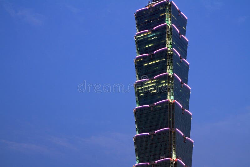 Taipei 101, High Rise Building in Taiwan Night Scene Stock Image ...