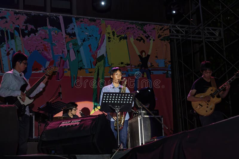 Night Student Performance in NTU Campus Editorial Photo - Image of ...