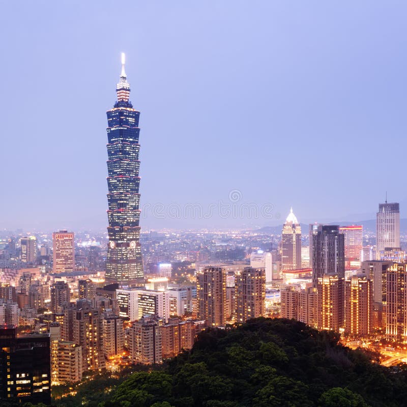 Taipei by night. (Taiwan) stock image. Image of skyscraper - 39005079