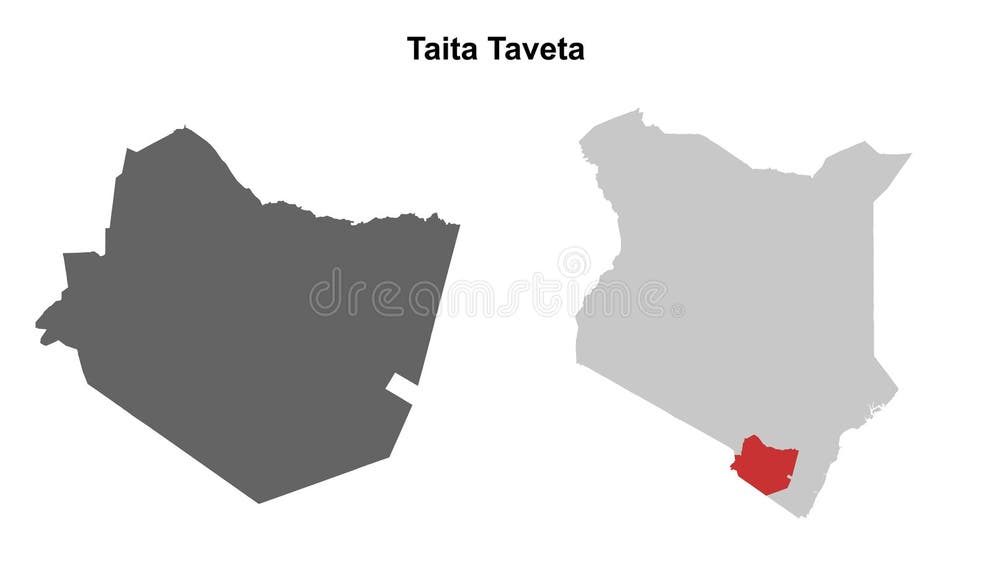 Taita Taveta outline map stock vector. Illustration of icon - 379007672