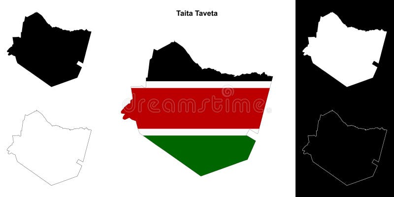 Taita Taveta outline map stock vector. Illustration of taita - 356531455