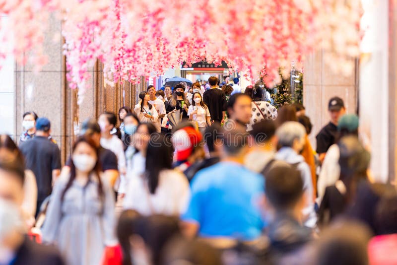 Pedestrian Walk in the Street Editorial Image - Image of asian ...