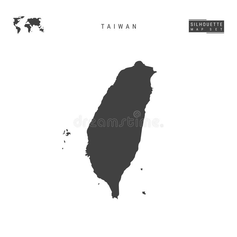 Taiwan Vector Map Isolated on White Background. High-Detailed Black ...