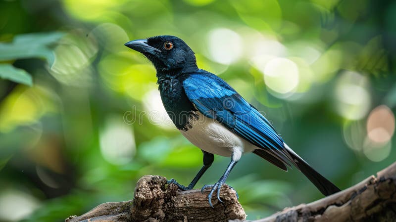 Taiwan Blue Magpie Urocissa Caerulea Stock Illustration - Illustration ...