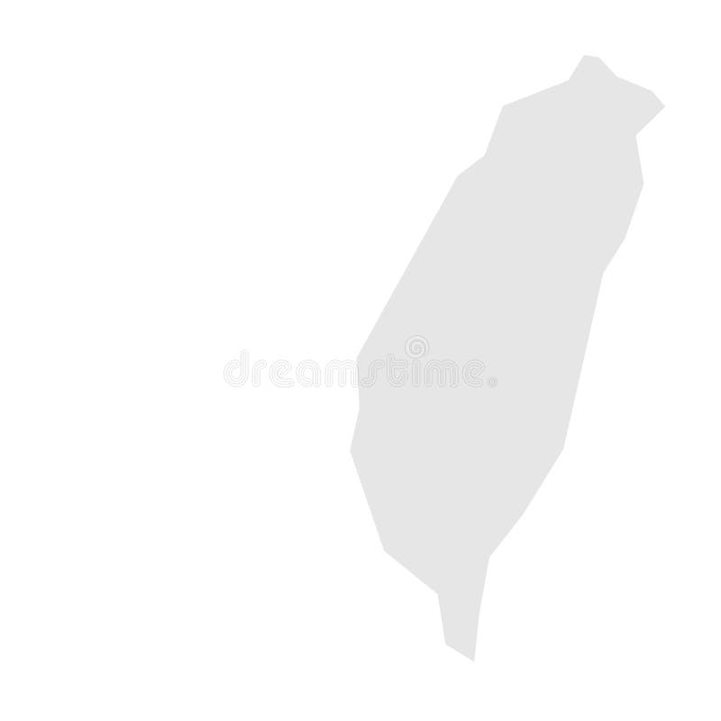 Taiwan Simplified Vector Outline Map Stock Vector - Illustration of ...