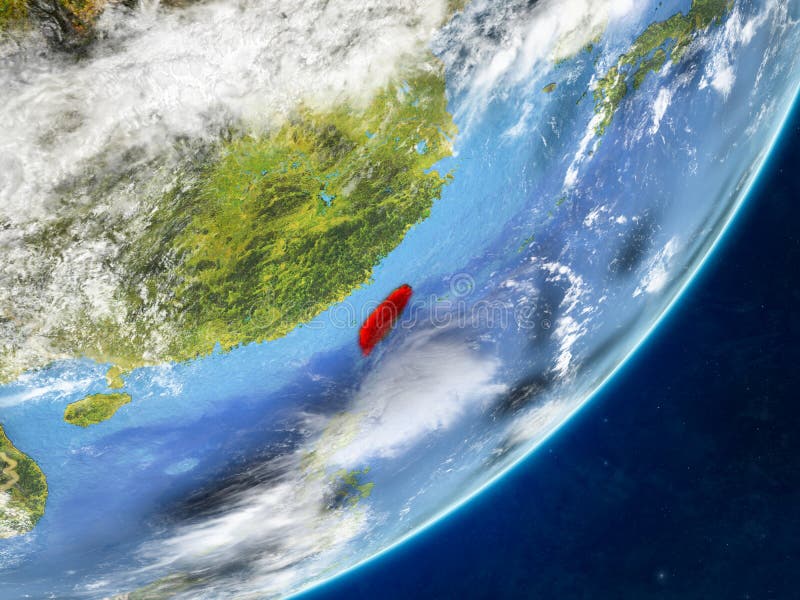 Taiwan on Earth from space stock illustration. Illustration of ...