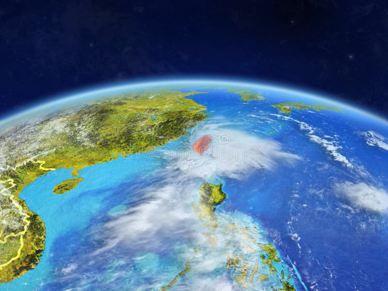 Taiwan on Earth from space stock photo. Image of science - 130232044