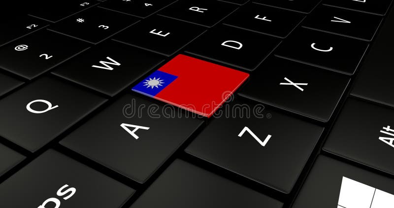 Taiwan Flag Button on Laptop Keyboard. Stock Illustration ...