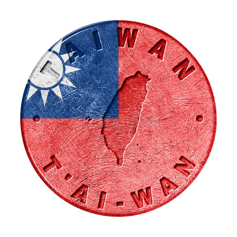 Taiwan Flag Button with Map Stock Illustration - Illustration of ...