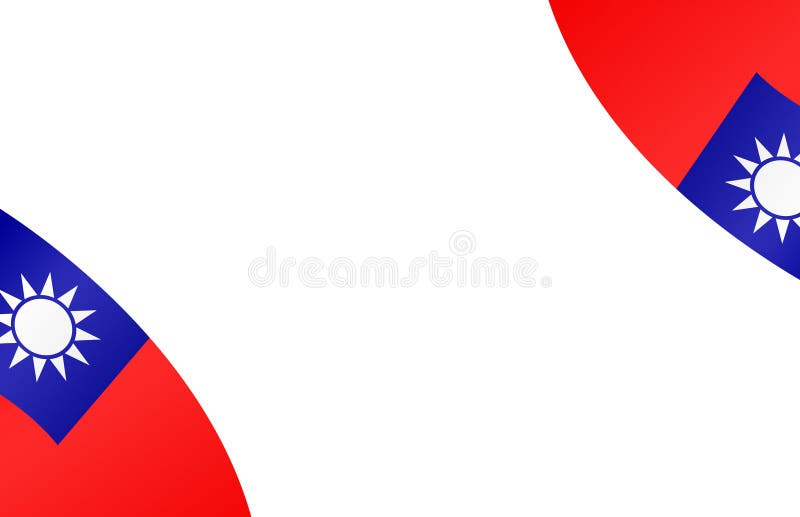Taiwan Flag Flying on White Background Stock Vector - Illustration of ...