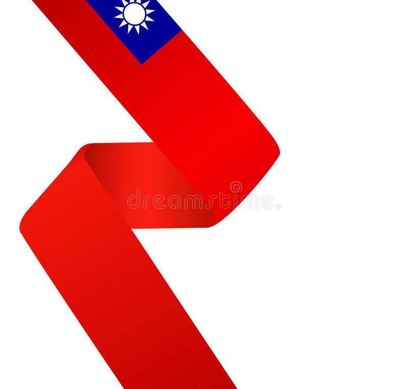 Taiwan Flag Flying on White Background Stock Vector - Illustration of ...