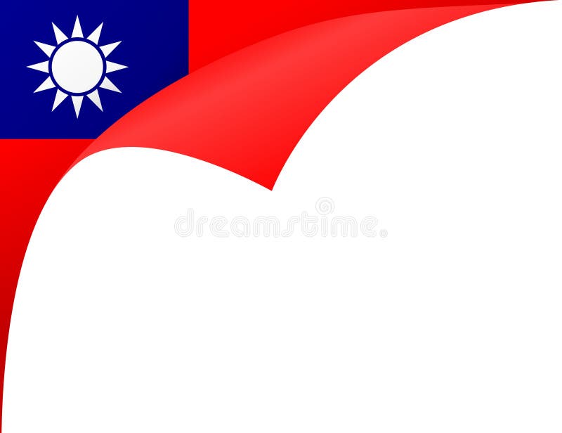 Taiwan Flag Flying on White Background Stock Vector - Illustration of ...