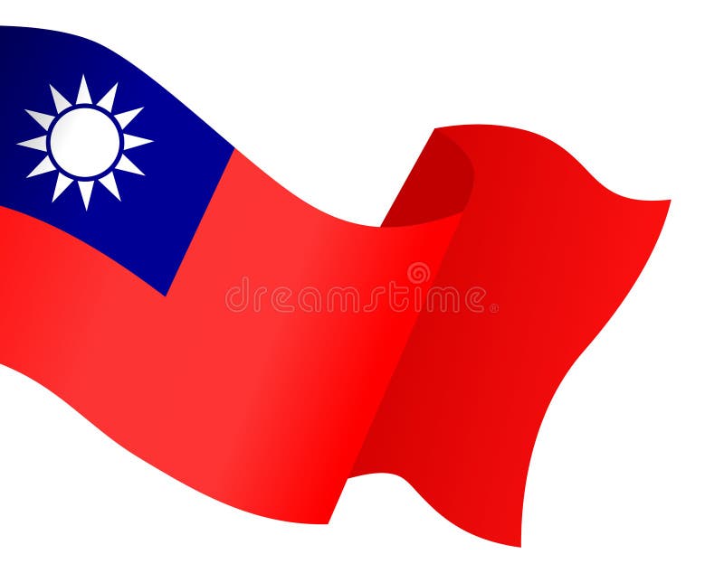 Taiwan Flag with Brush Paint Textured on White Background Stock Vector ...