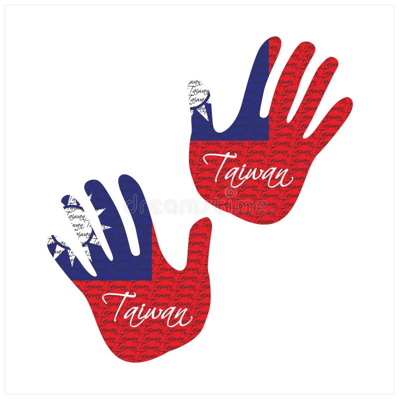 Taiwan flag hand vector stock vector. Illustration of game - 273384789