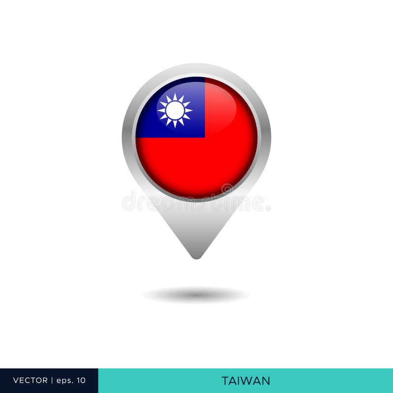 Taiwan Flag Map Pin Vector Design Template. Stock Vector - Illustration ...