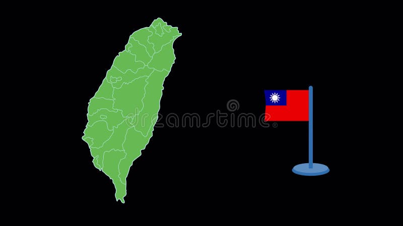 Taiwan Flag and Map Shape Animation Stock Video - Video of flag ...