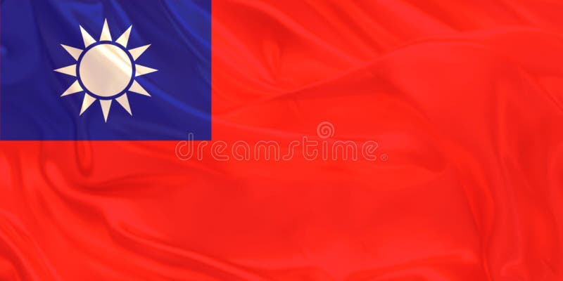 Taiwan Flag Waving in the Wind Stock Illustration - Illustration of ...