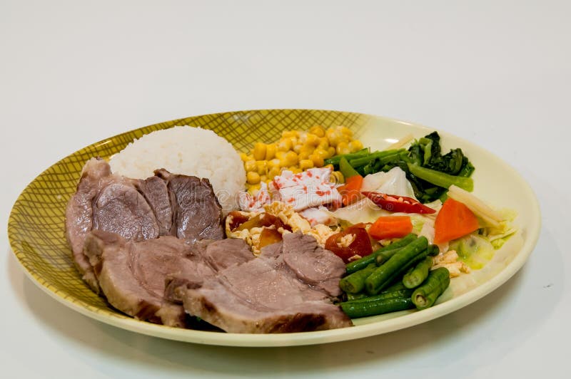 Taiwan food - pork set stock image. Image of beans, meat - 83261263