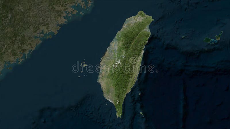 Taiwan Highlighted. High-res Satellite Stock Illustration ...