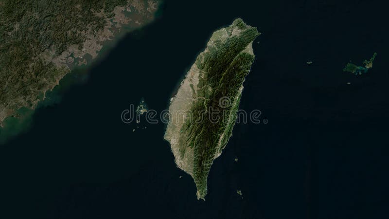 Taiwan Highlighted. Low-res Satellite Stock Illustration - Illustration ...