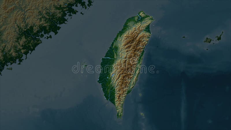 Taiwan Highlighted. Physical Stock Illustration - Illustration of ...