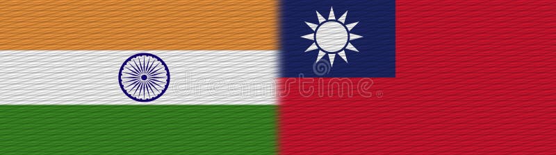 Taiwan and India Fabric Texture Flag â€“ 3D Illustrations Stock ...