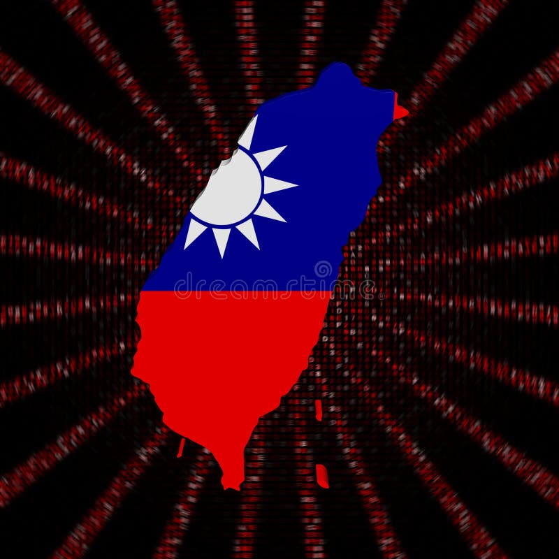 Taiwan Map Flag on Red Hex Code Burst Illustration Stock Illustration ...
