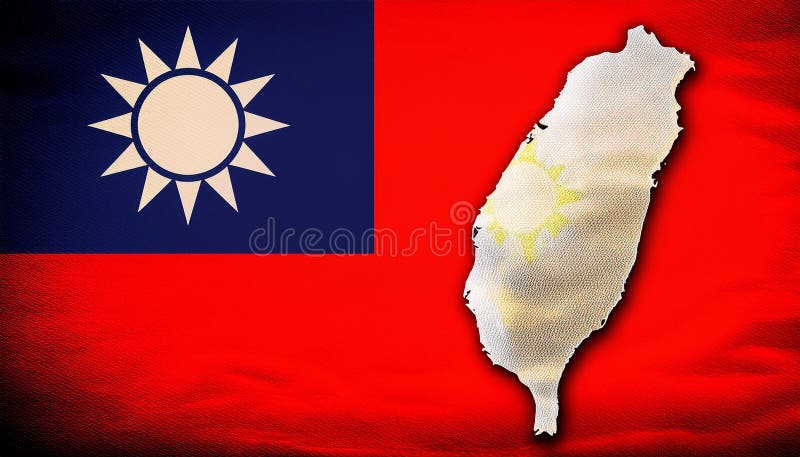Taiwan Map and Flag. stock illustration. Illustration of administrative ...