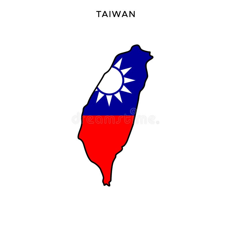 Outline Map of Taiwan Vector Design Template. Editable Stroke Stock ...